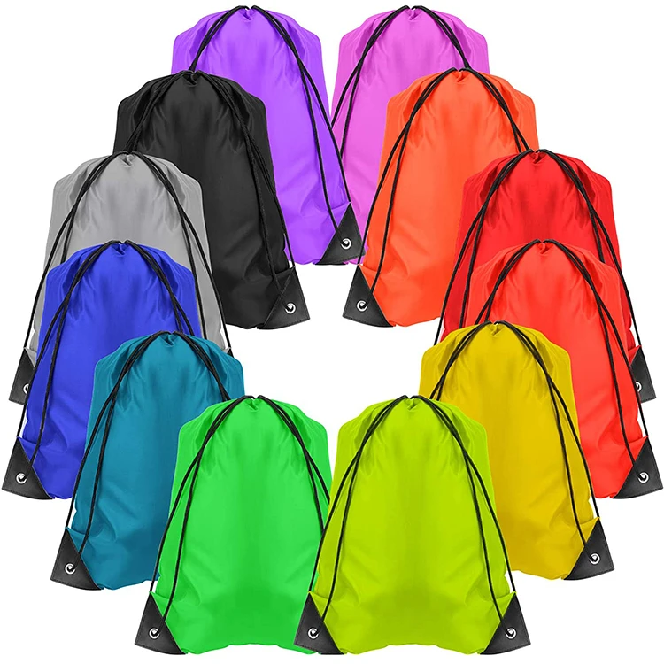 Custom Logo Drawstring Printed Polyester Gym Bags Training Gymsack ...