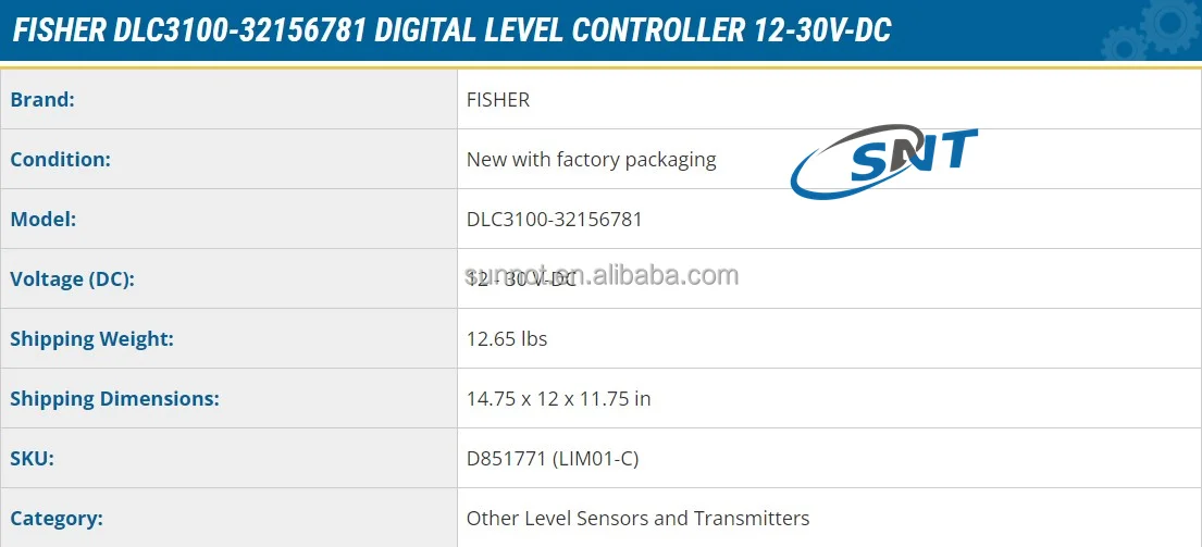 Emerson Fisherr FIELDVUE DLC3100 SIS Digital Level Controller