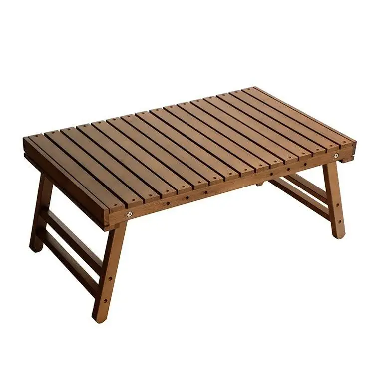 Solid wood portable folding table outdoor camping barbecue small table ...