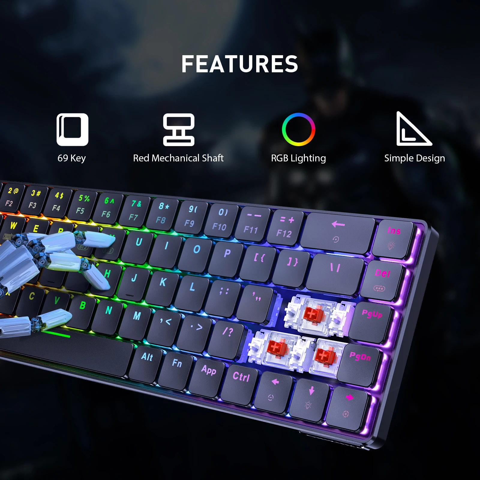 Full Mechanical Keyboard Oem Pc Rgb Mechanical Wireless Keyboard Gaming ...