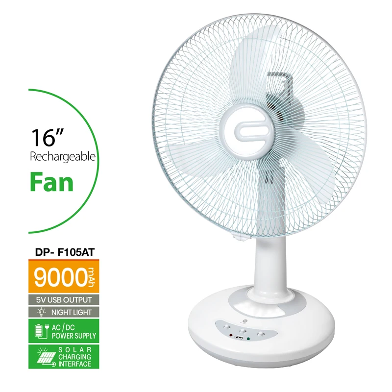 Dp Solar Rechargeable 9000mah Pedestal Fan Home Phone Charge Usb Air ...