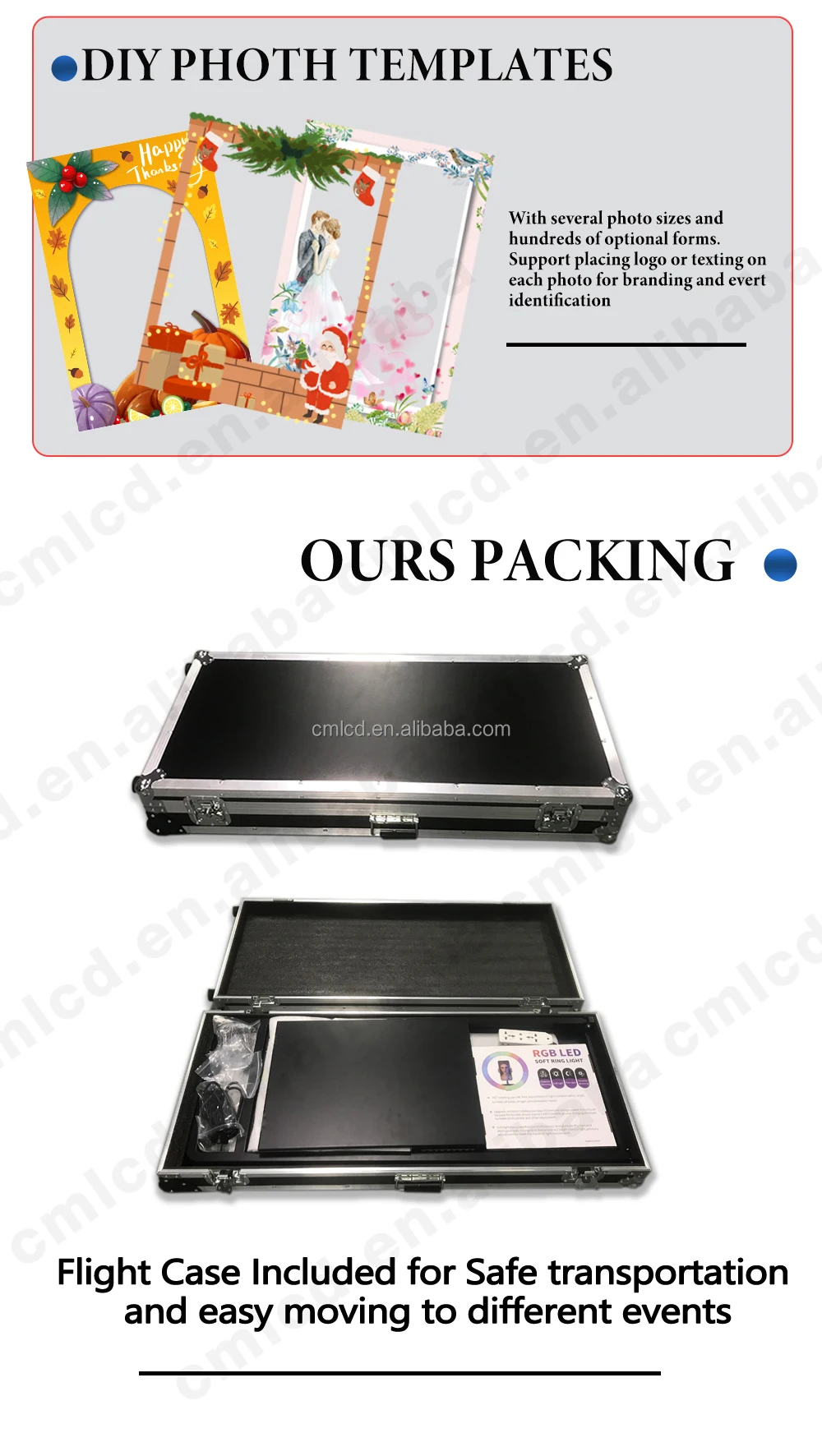 2024 Mirror Photo Booth Stand 43 Inch Lcd Touch Screen Monitor With ...