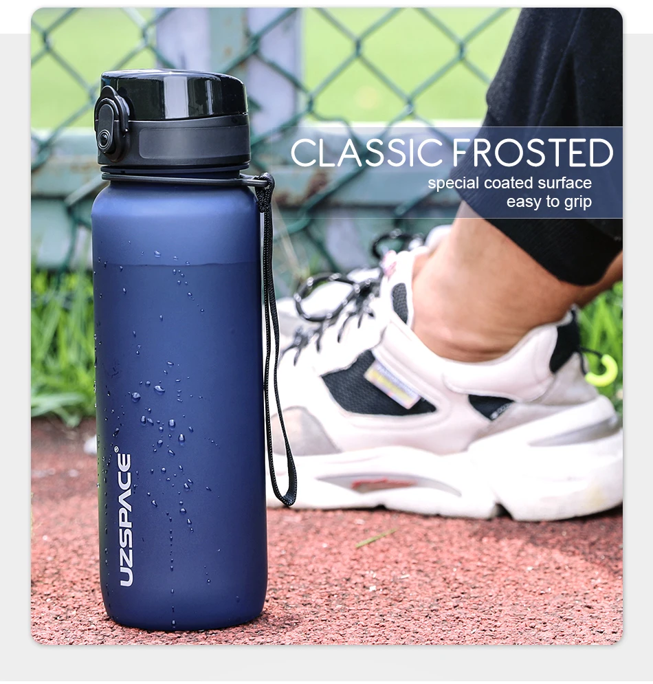 Uzspace Tritan Water Bottle With Time Marker And Wide Mouth For Outdoor Sports Fitness,Bpa Free ...