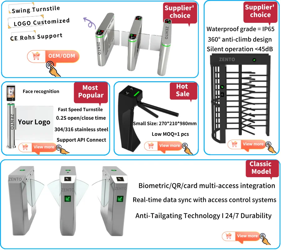 Zento Emergency Exit Gate Visitor Management Ticket Scanner Flap ...