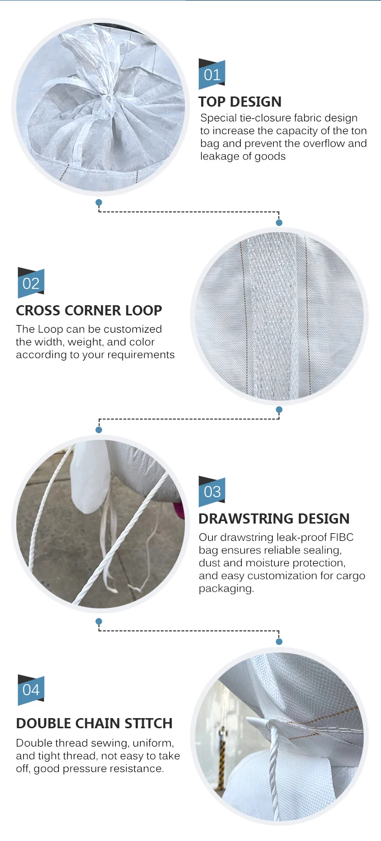 90x90x120cm Manufacturer Super Sack Ton Jumbo Cross Corner Loop Anti ...