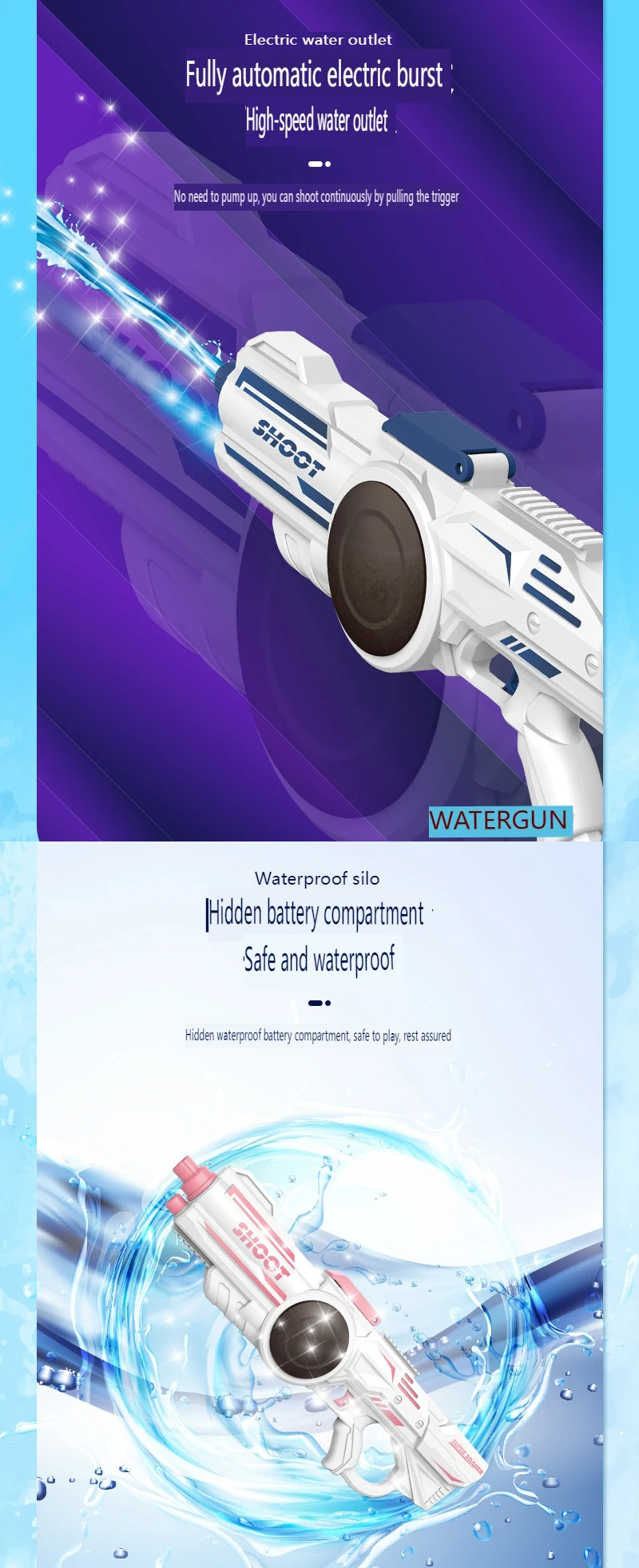 Outdoor Game Water Gun Toys Children Large Capacity Water Blaster Gun ...