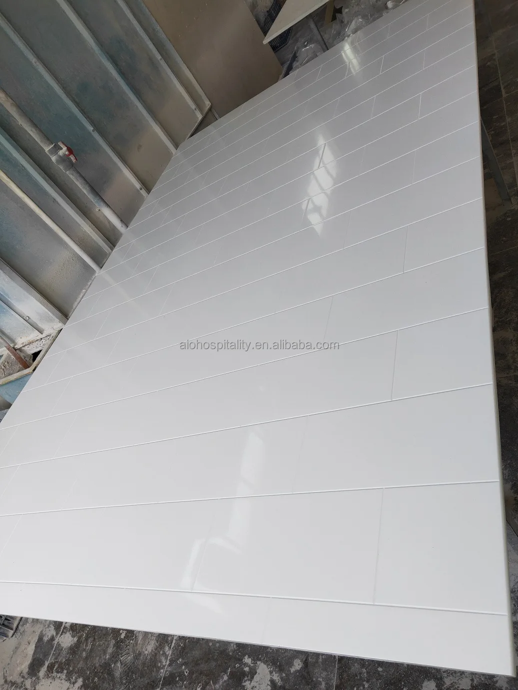 6''x12'' Tile Pattern Cultured Marble Tub Surround Shower Surround ...