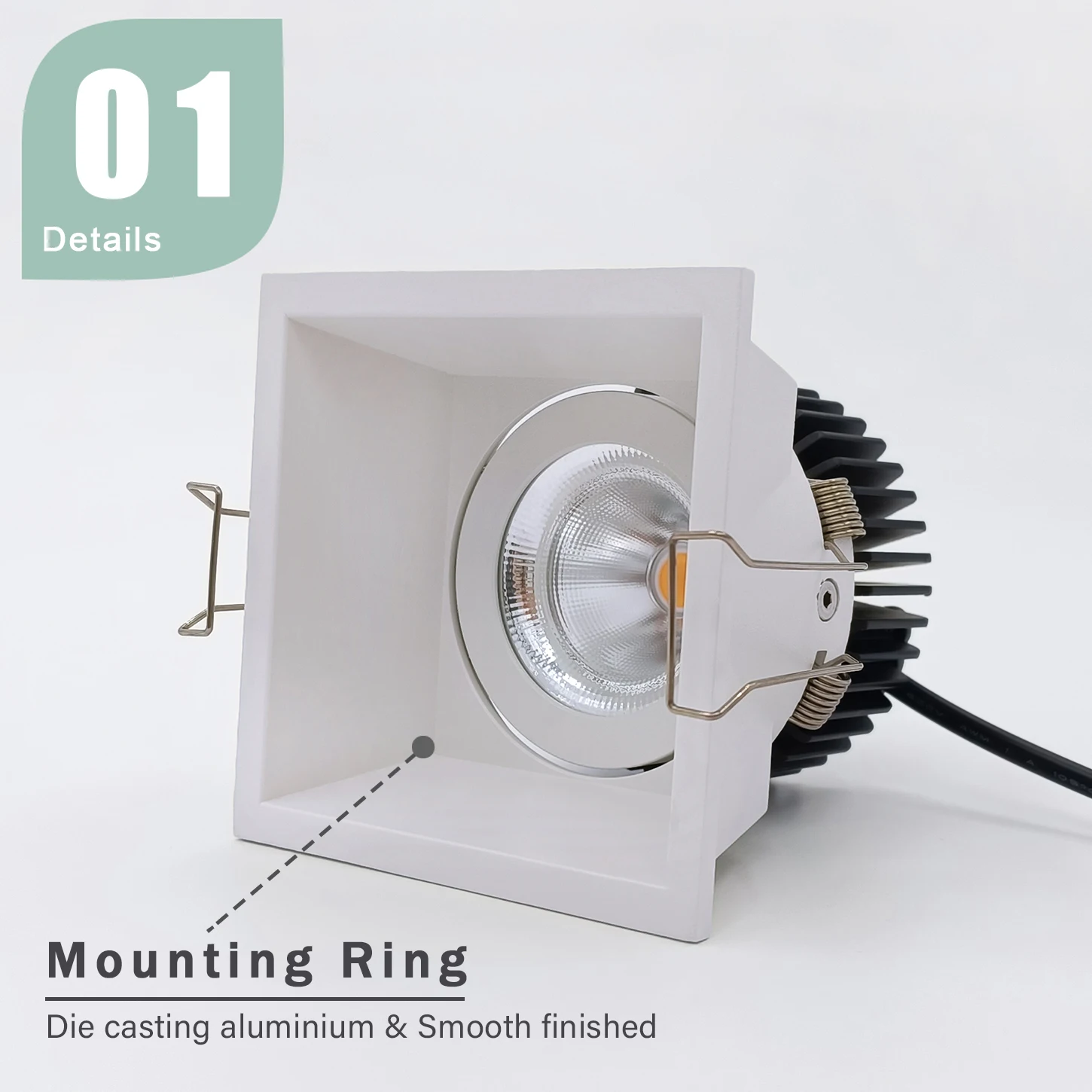 Adjustable 12W Spot Down Light Dimmable Anti Glare 9W COB LED Square ...