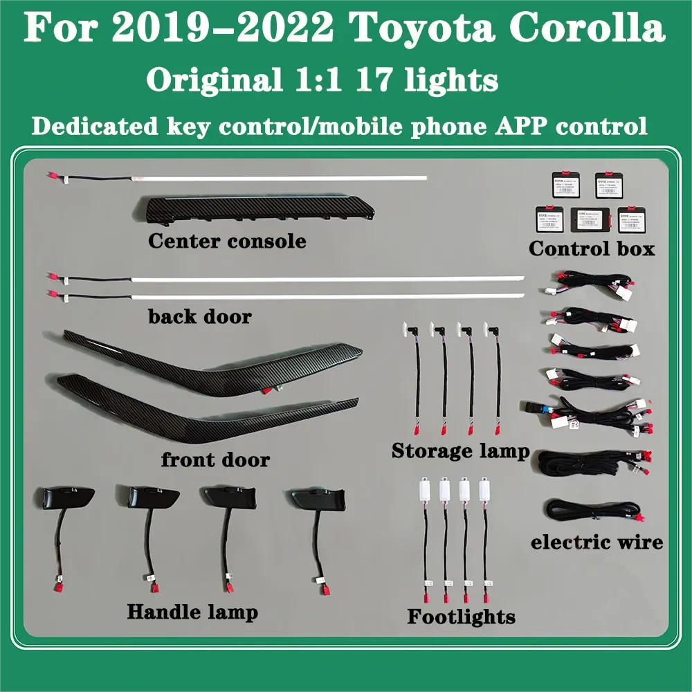 64-color Led Ambient Light For Toyota Corolla 2019-2022 Door Trim Neon ...