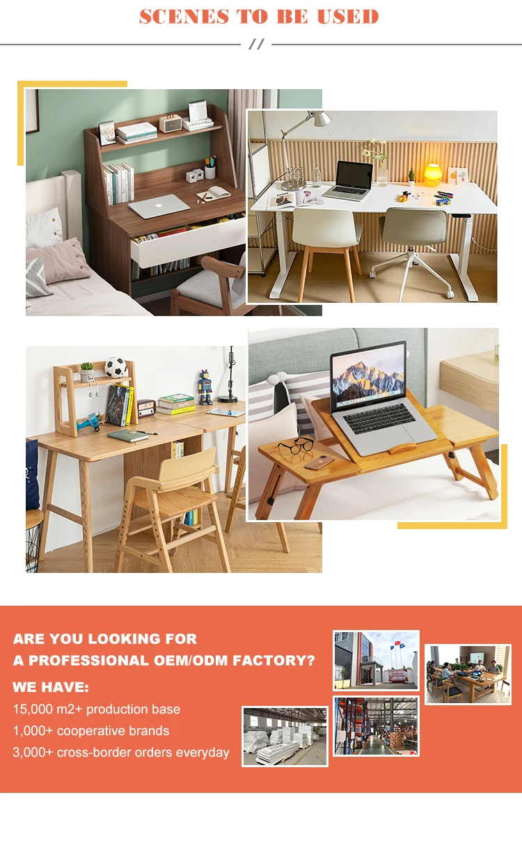 Wooden Computer Desk Office Table Furniture with Bookshelf Computer ...