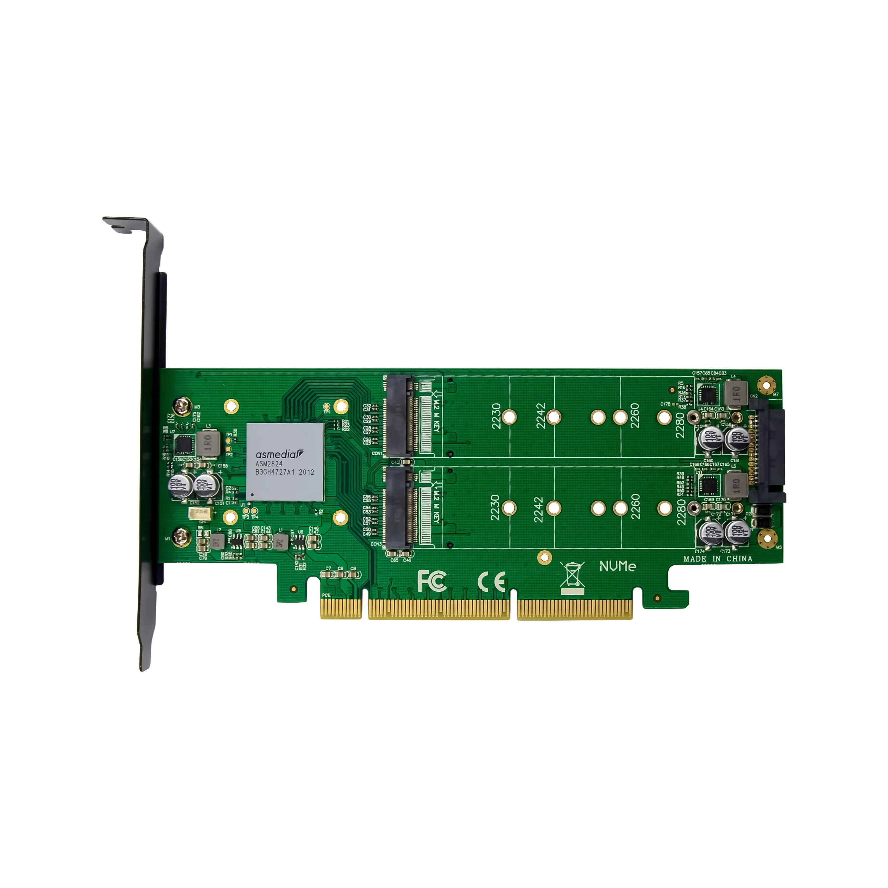 SUNWEIT ST560 Pcie X16 ASM2824 SSD Adapter - Self-Power to X4 M.2 Nvme