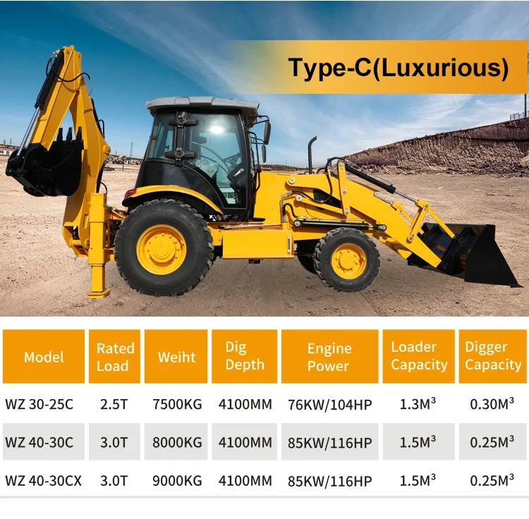 3ton Backhoe Loader EPA Certified - High Efficiency Tractor