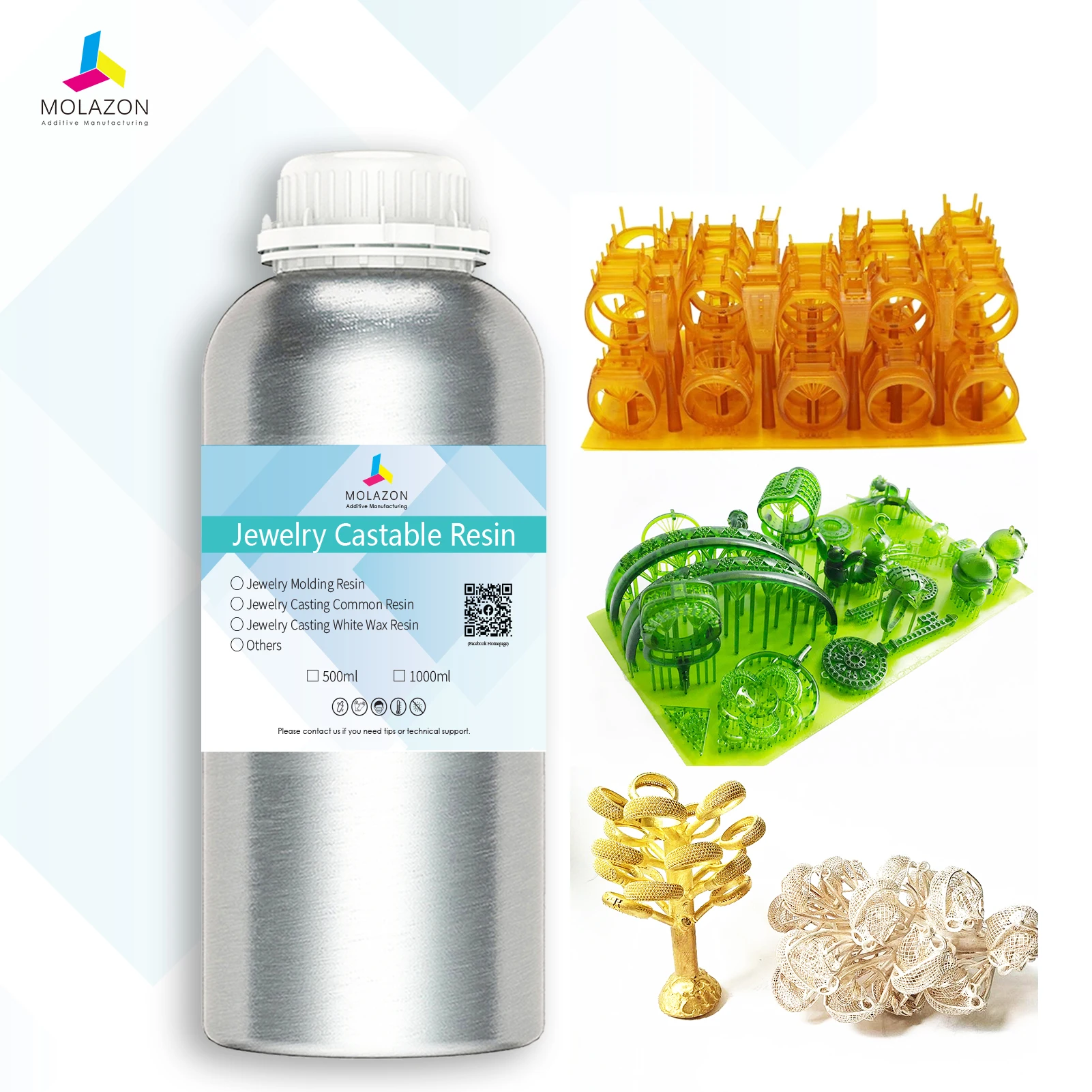 Molazon Fast Curing Castable Resin LCD 3D Printer UV resin For Jewelry ...