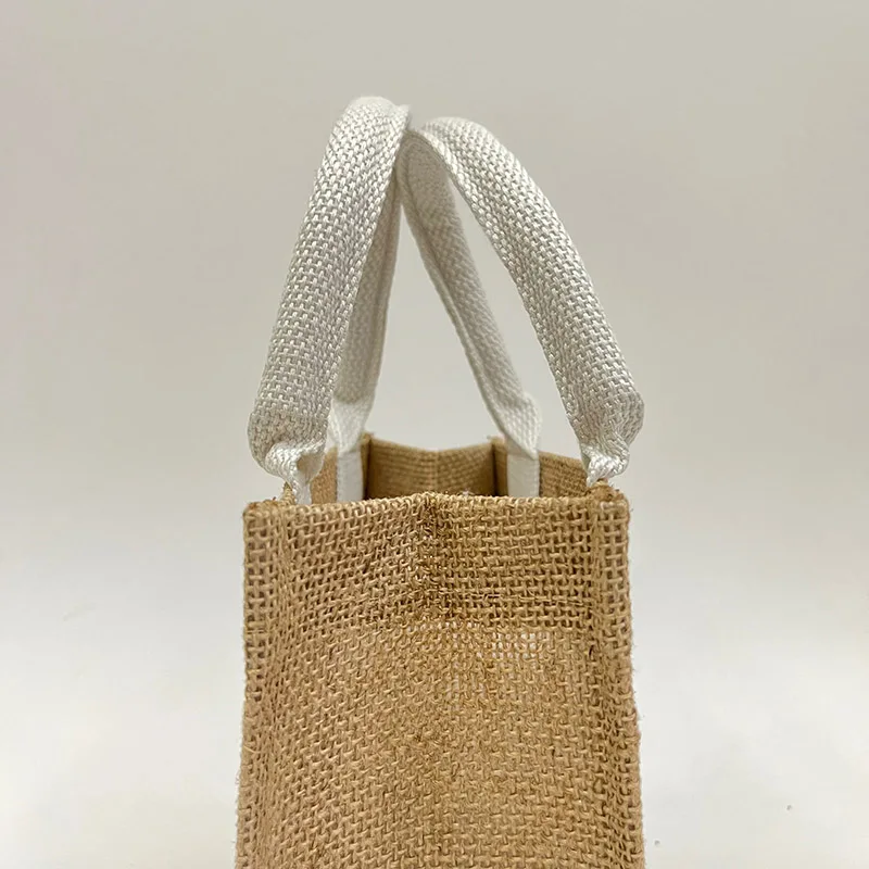 Eco-friendly Customized Handbags Flax Burlap Bags Large Capacity Fancy ...