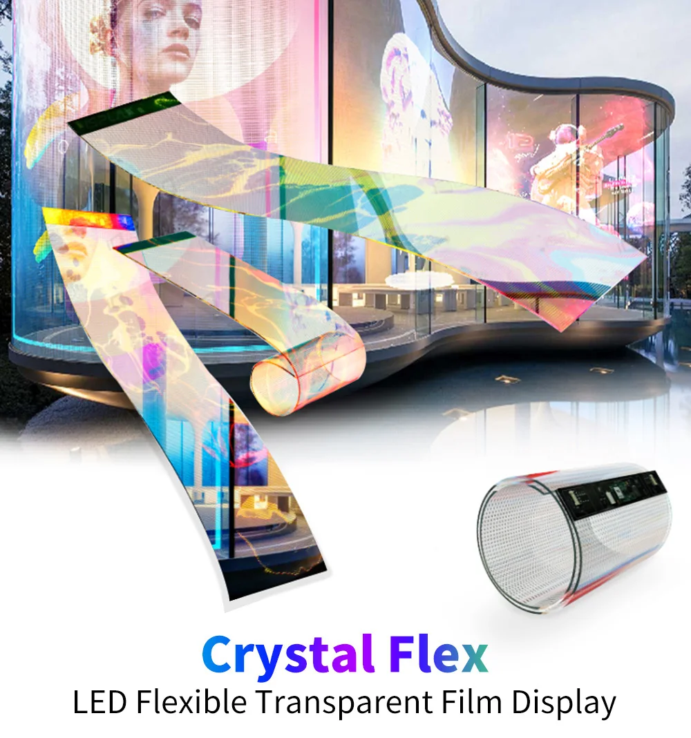 High Brightness Light And Thin Glass Curtain Wall Displays Indoor ...