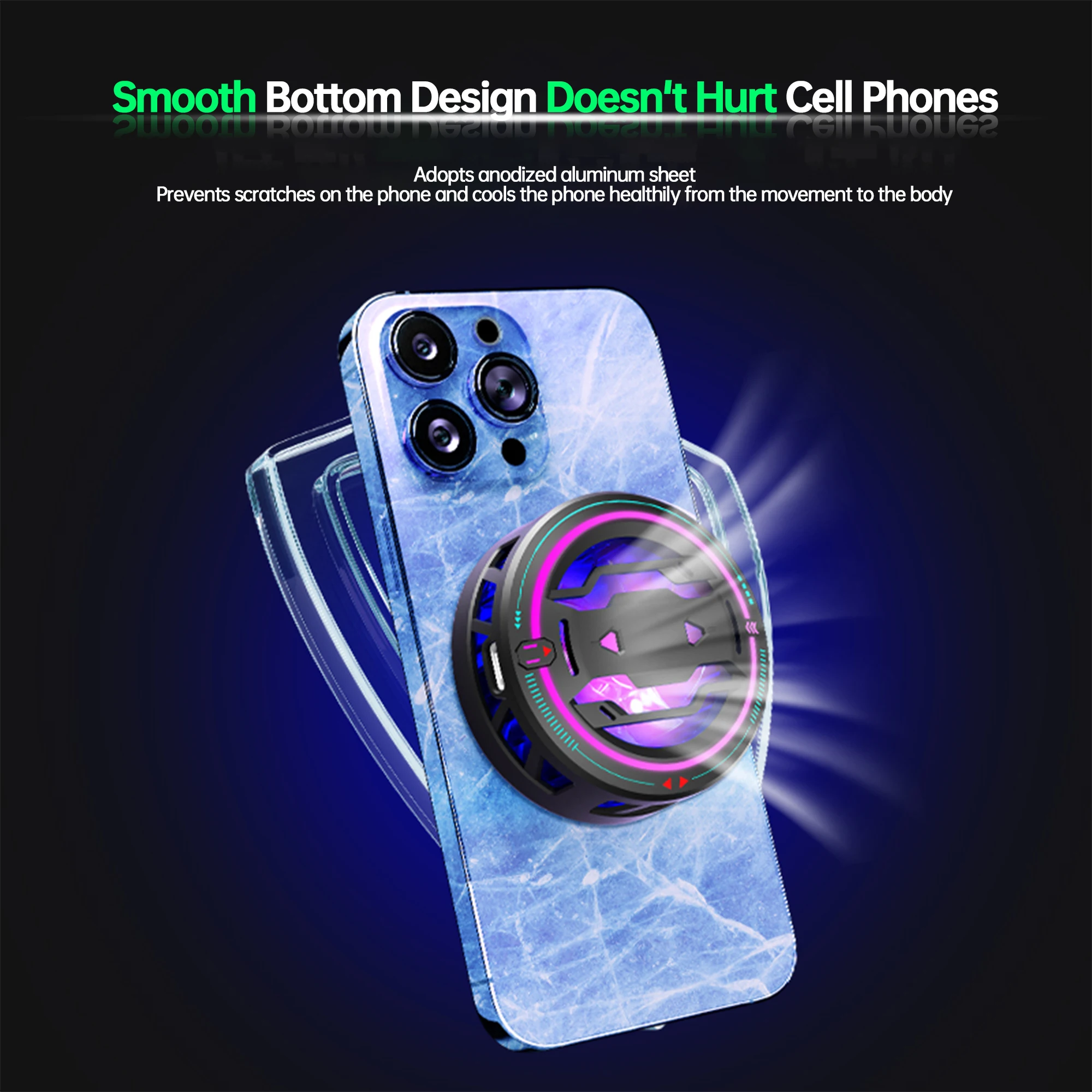 Mobile Phone Cooler Cooling Fan Cell Phone Radiator For Playing Games ...