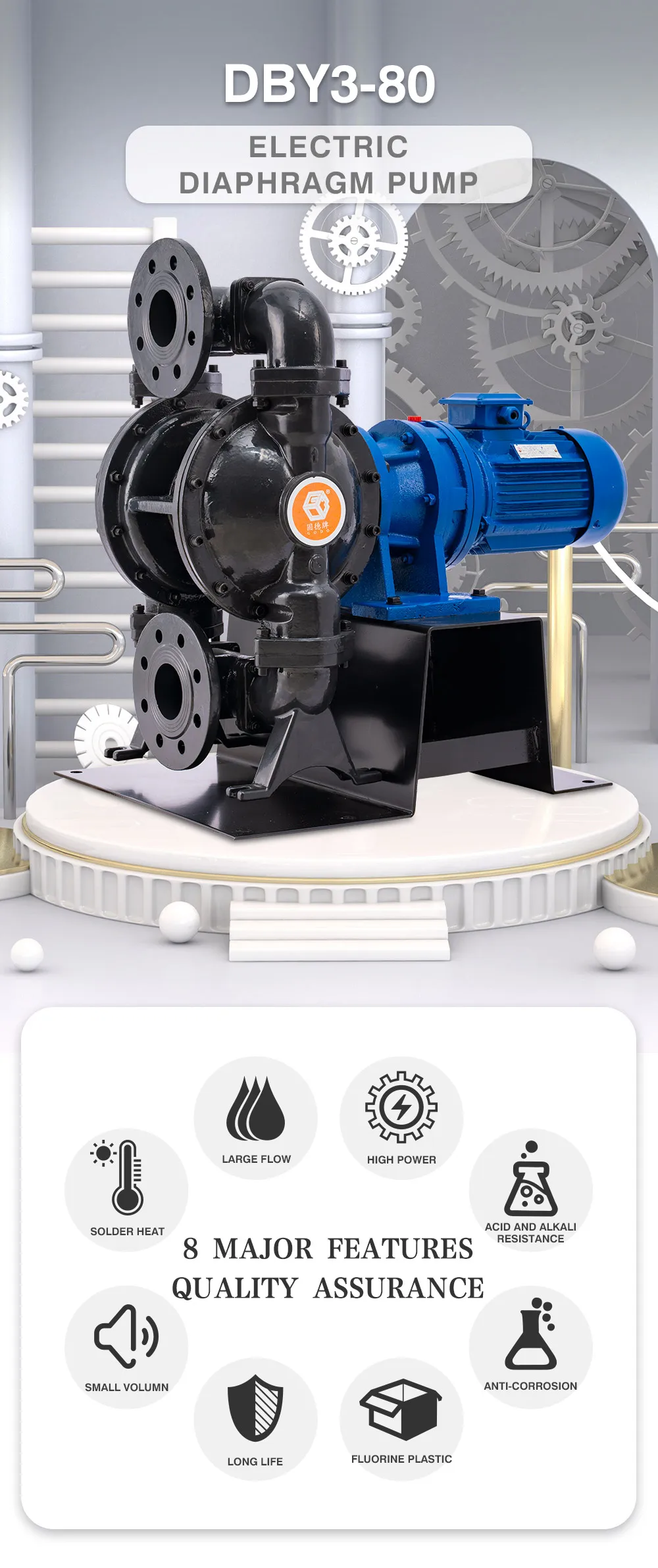 DBY3-80Q Electric Diaphragm Pump_DBY_Electric Double Diaphragm Pumps_GODO PUMPS