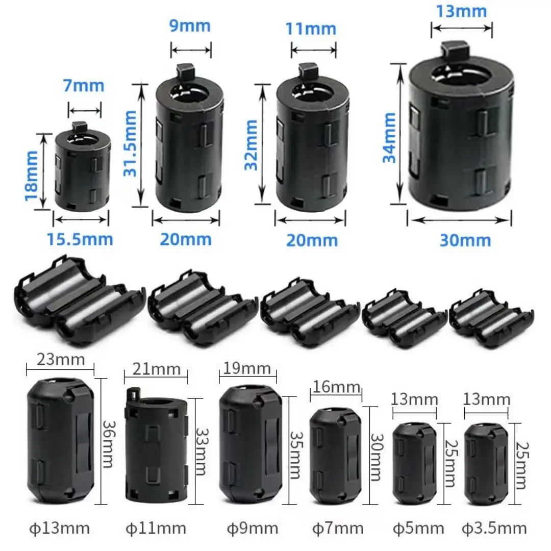 Anti-interference Magnetic Ring Noise Suppressor Cable Clip Emi Core ...