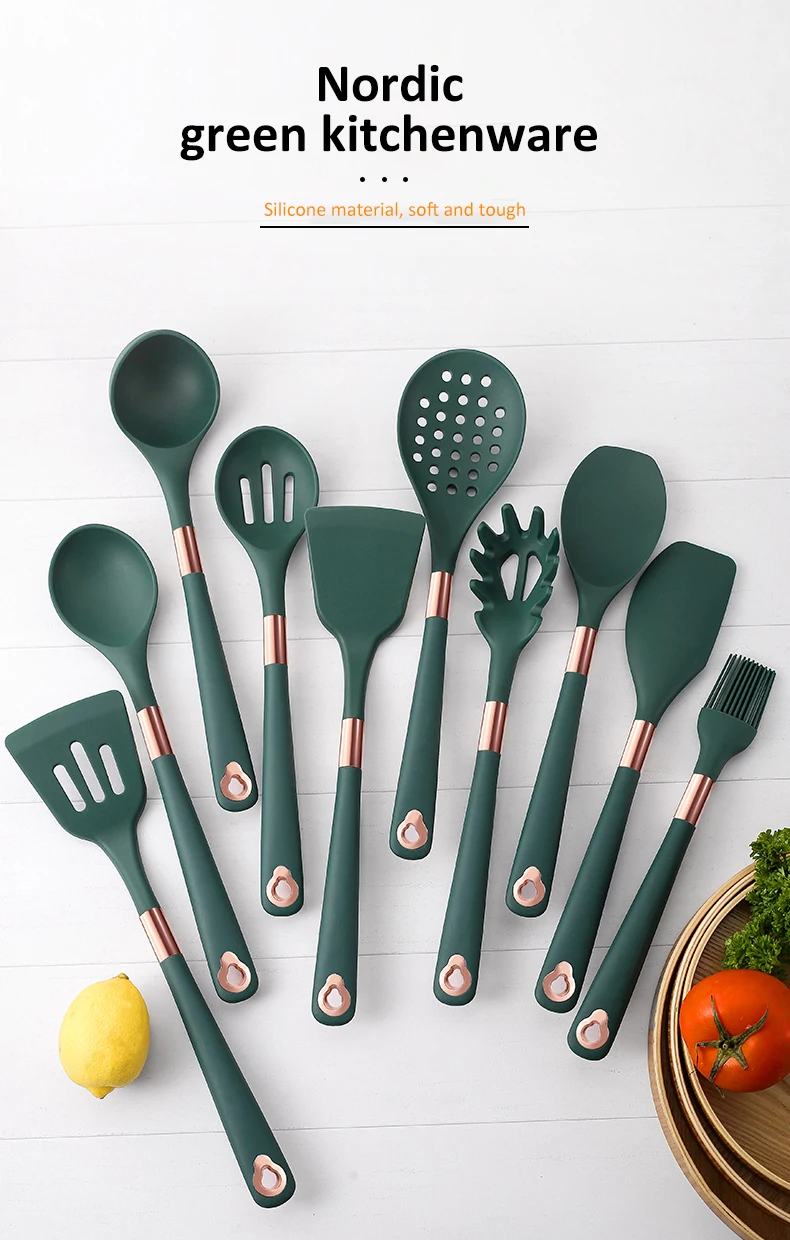 100% Eco-friendly Food Grade Cooking Tools 12pcs Kitchen Utensil Set ...