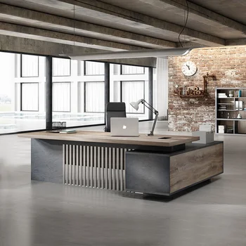 Mdf L Shaped Boss Table Design Modern Ceo Manager Office Desk Executive ...