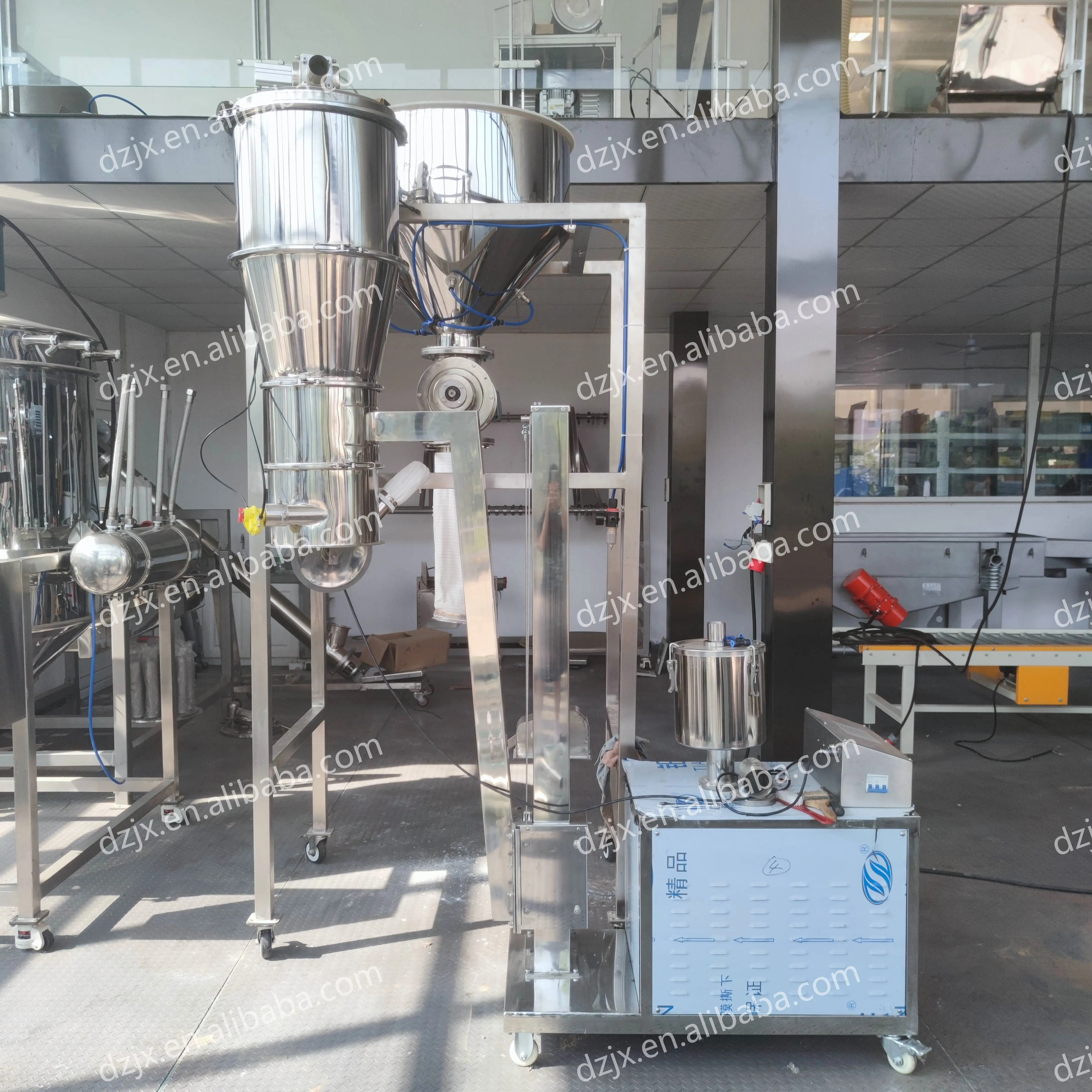 DZJX New Stainless Steel Vertical Vacuum Feeder Conveyor Dump Station for Powder Bag Wood Pellet ...