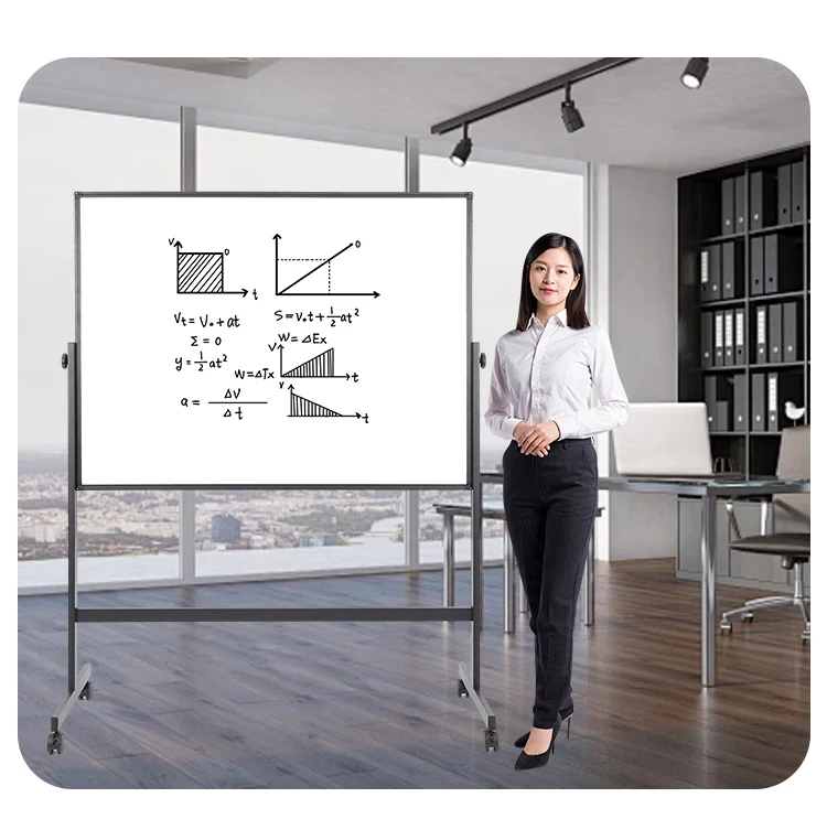 Large Rolling White Board 90 X 120 Cm Double-sided Mobile Whiteboard ...