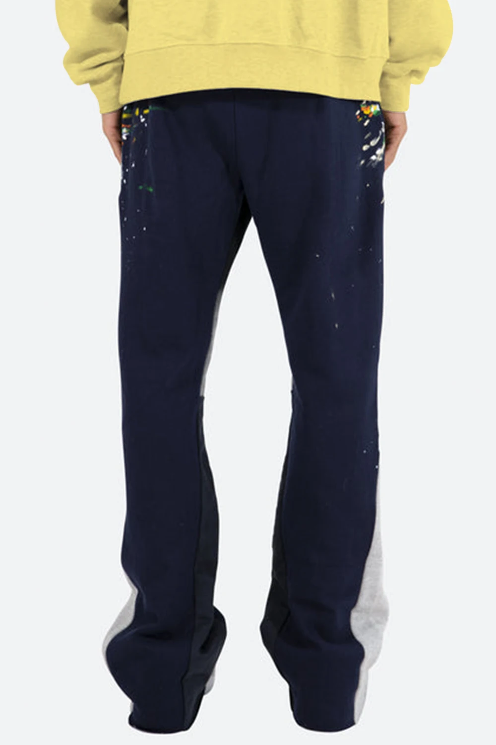 Mens Stacked Flared Sweatpants - Casual Patchwork Pants