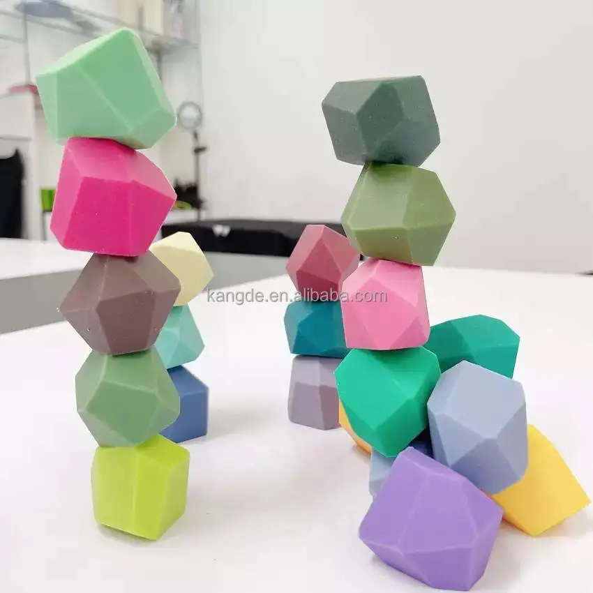 Silicone Stacking Stones Rocks Building Blocks Montessori Toys ...
