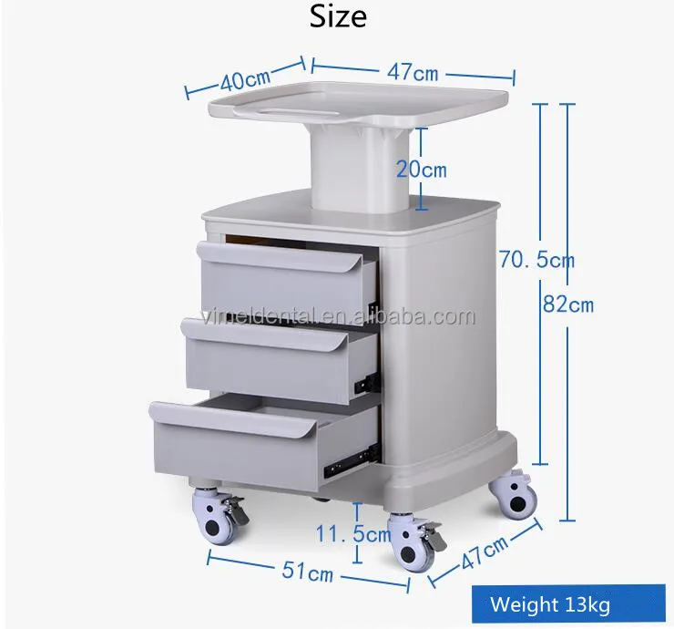 Dental Trolley with 3 Drawers - Reliable Instrument Storage
