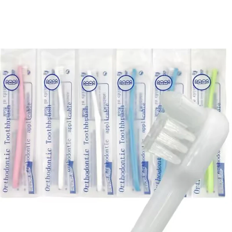 Dental Orthodontic Toothbrush Small Pointed and Flat 2-in-1 Tooth ...