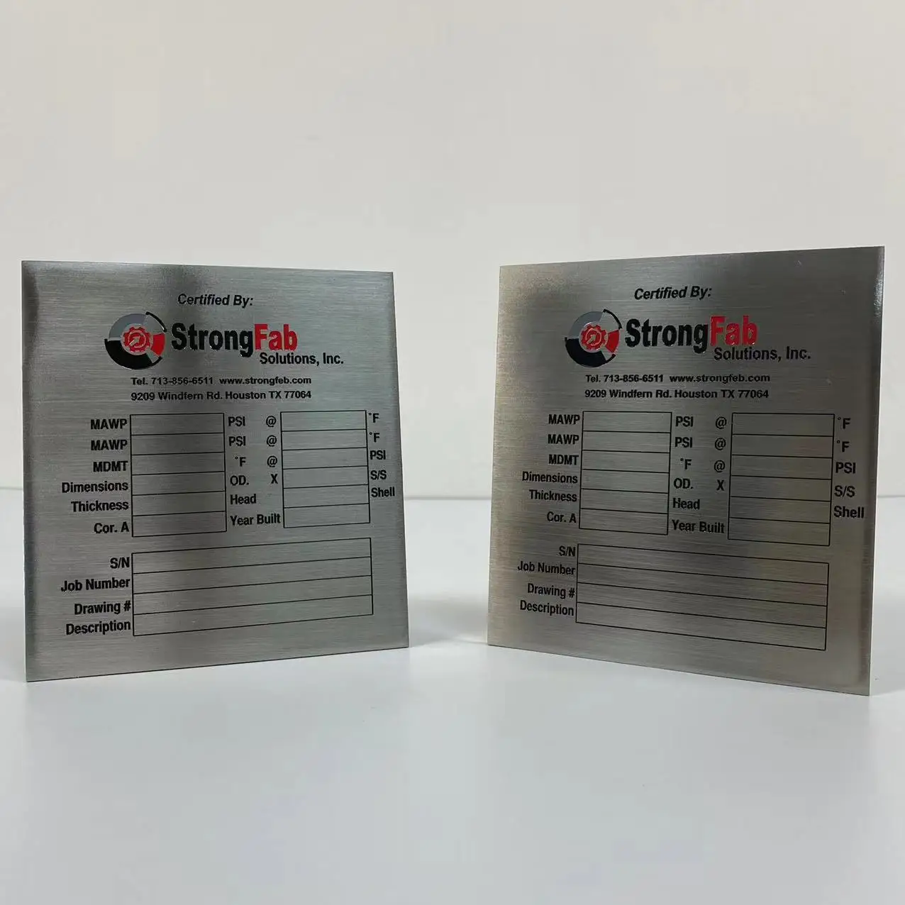 Custom 3 Color logo Name Plates Thick Logo Engraved SS 304 Metal Name ...