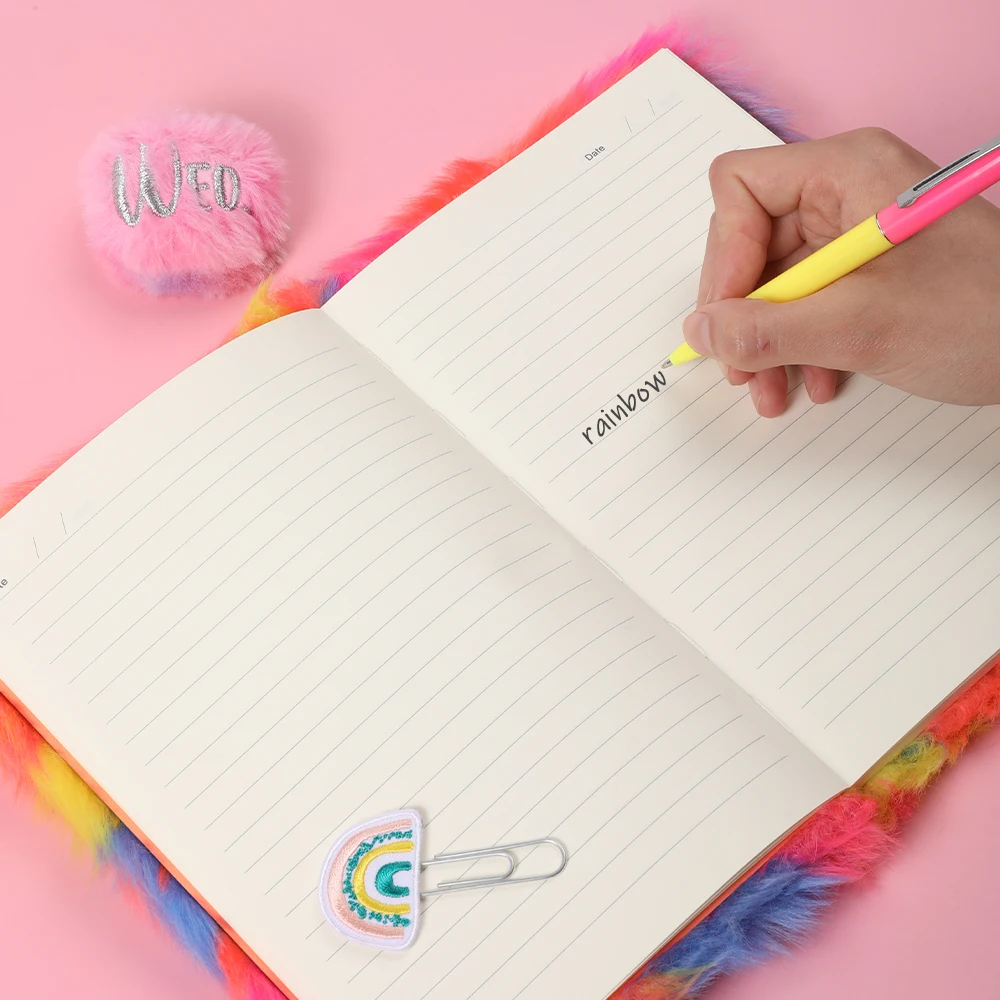 Cute Furry Logo Printing School Rainbow Hardcover Diary A5 Journal ...