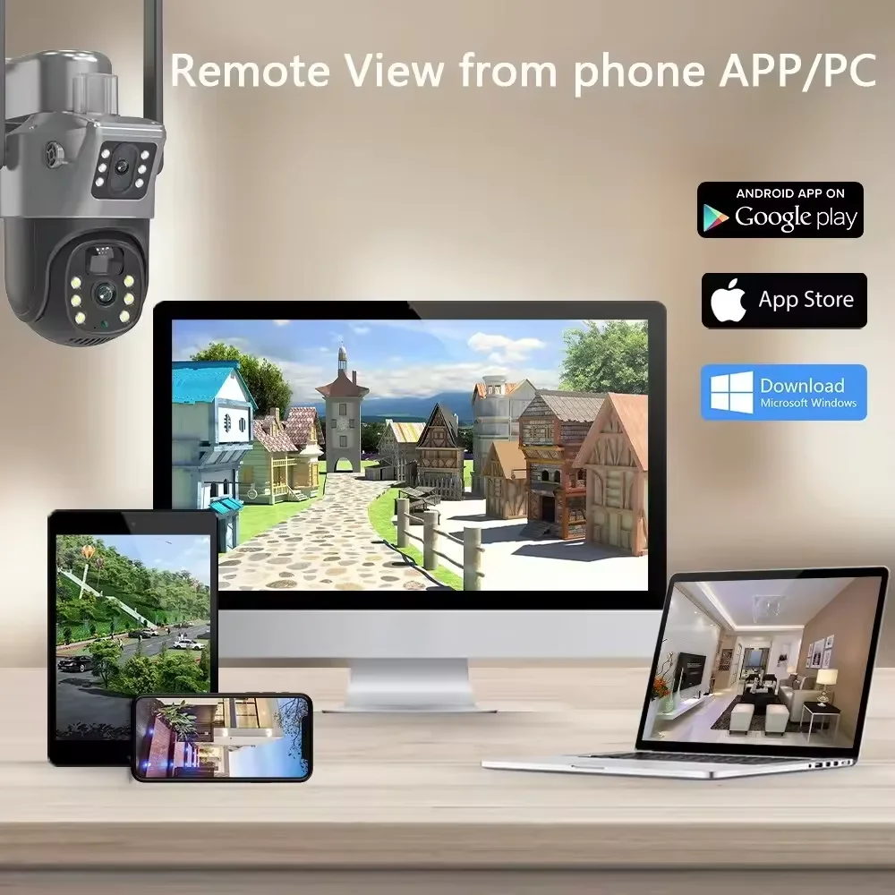 V380 WIFI Solar CCTV Camera Full Color Night Vision Recording Security ...