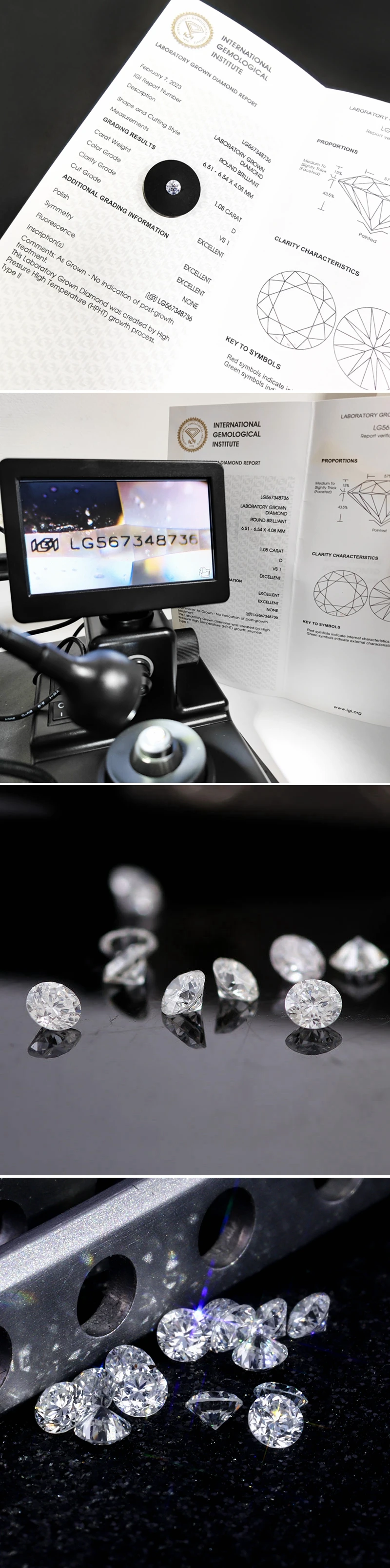 Abiding 1.08ct Hpht D Color Vs1 Loose Diamonds 3ex Round Brilliant Cut ...