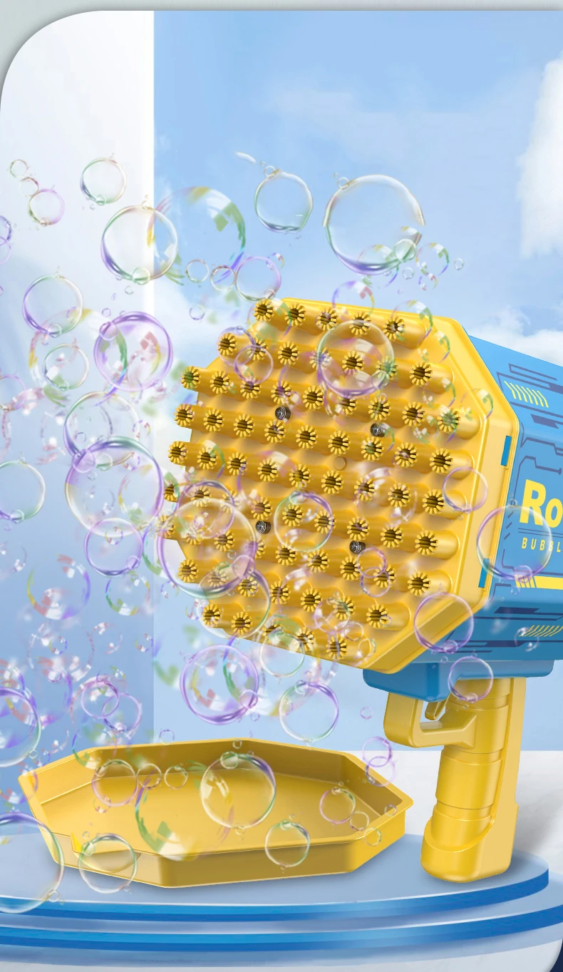 Hot Selling Automatic Rocket Bazooka Bubble Launcher Plastic 69 Holes Bazooka Bubble Gun Toys ...