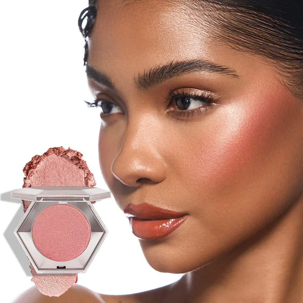 Wholesale 8 Colors Makeup Hexagonal Powder Box Single Color Highlighter ...