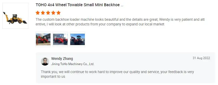 TOHO Earth-Moving Machinery Mini Tractor Backhoe Loader