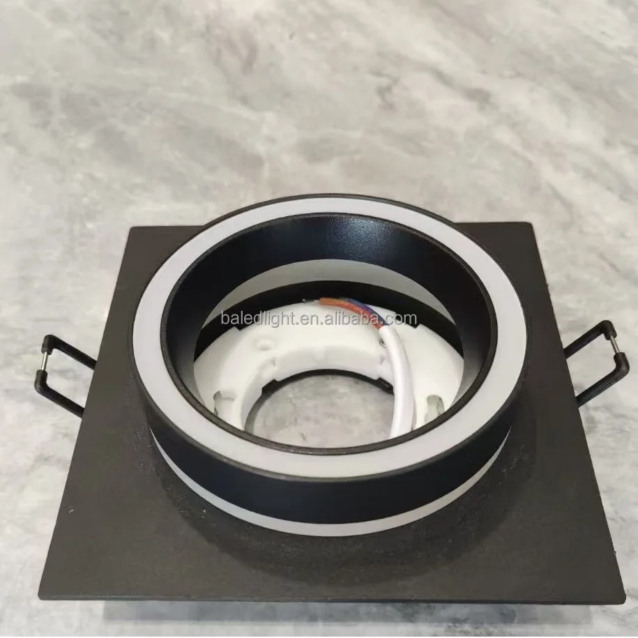 Double Head Gx53 Ceiling Lamp Holder Recessed square Gx53 Led Downlgiht ...