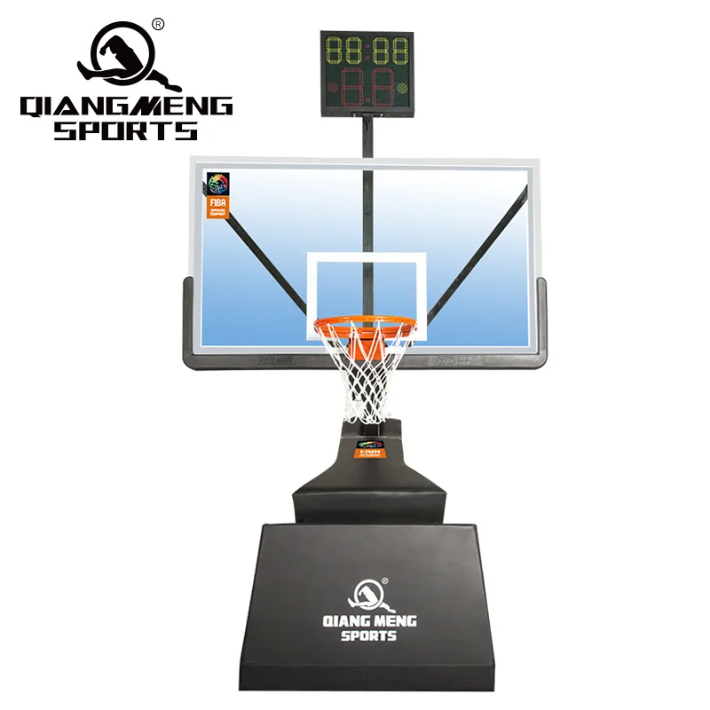 Movable Portable Basketball Hoop Stand Indoor Game Hydraulic Fiba ...