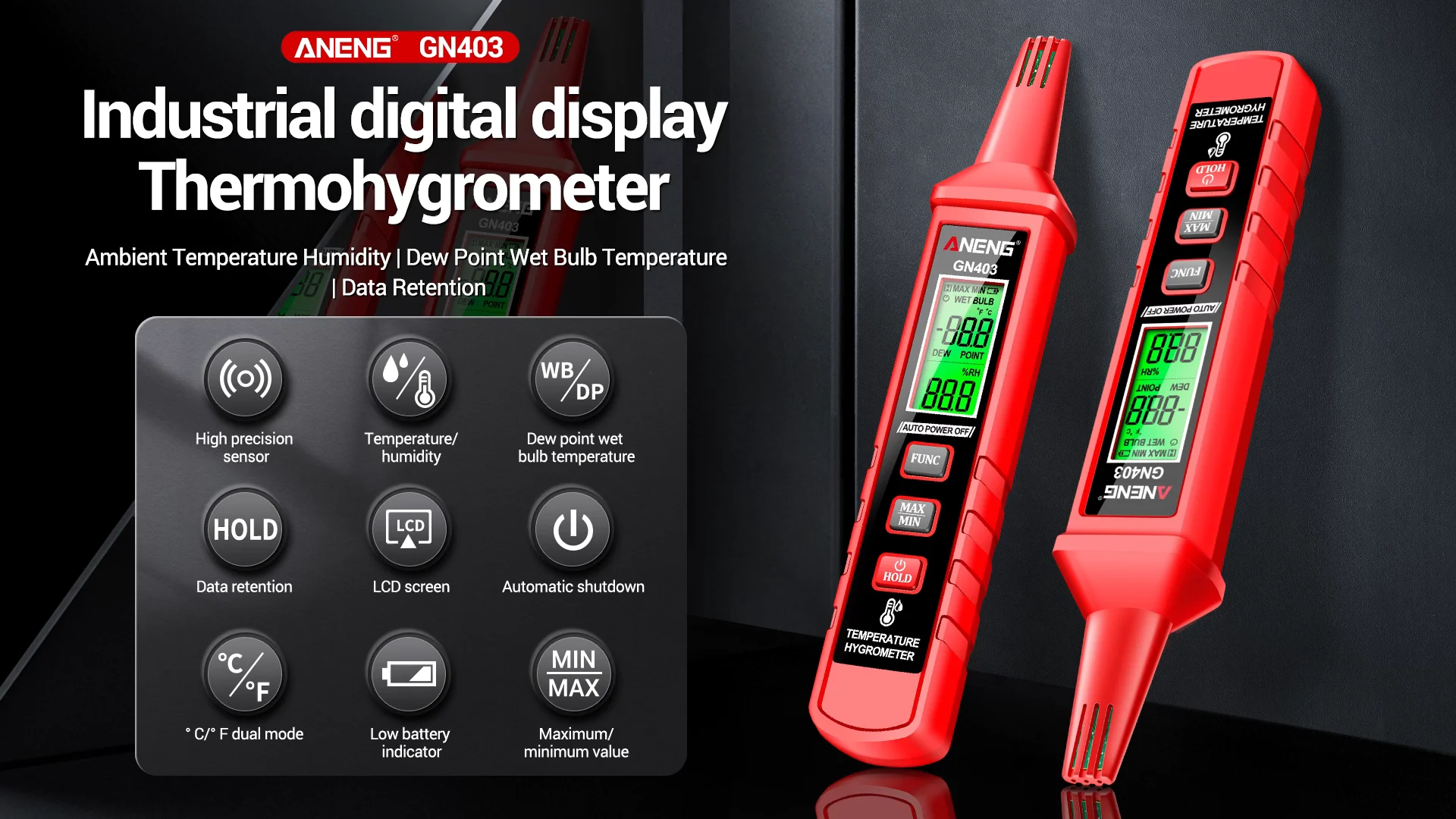 Aneng Gn403 Smart Temperature Humidity Tester High Precision Digital ...