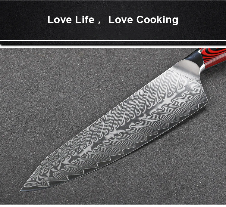 67 Layer Real Damascus Natural Pattern 8 Inch Hotel Chef Knife Fruit ...