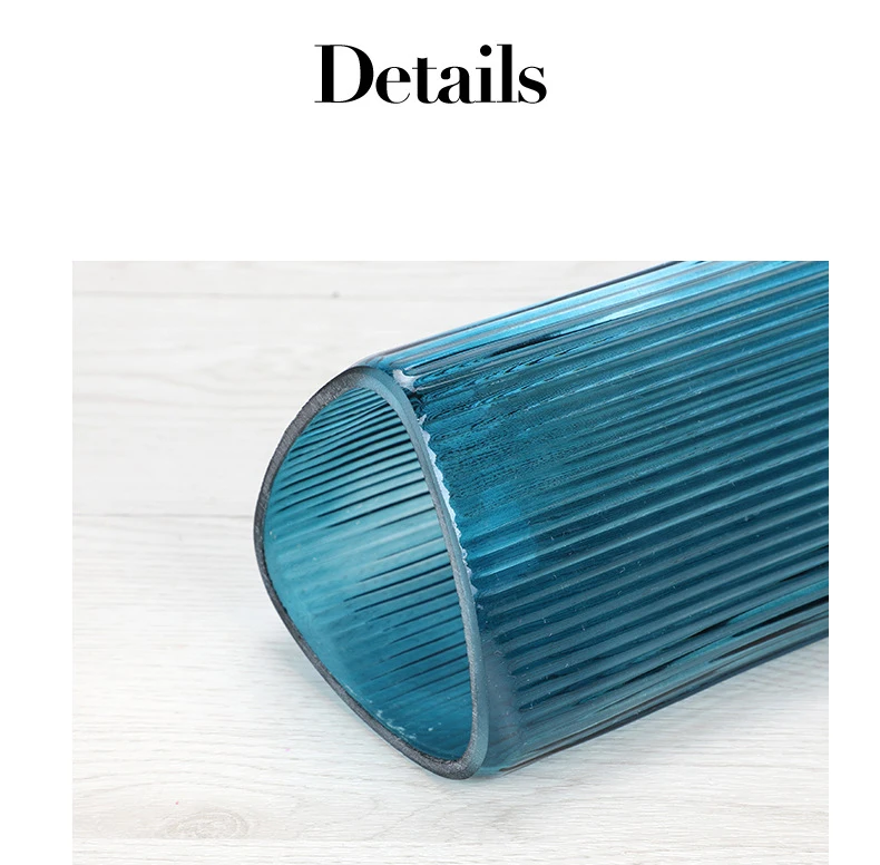 Creative Colorful European Triangle Vase Vertical Stripes Tall Glass ...