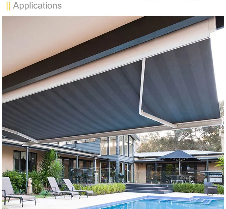 Outdoor Balcony Aluminum Waterproof Electric Manual or Remote Control ...