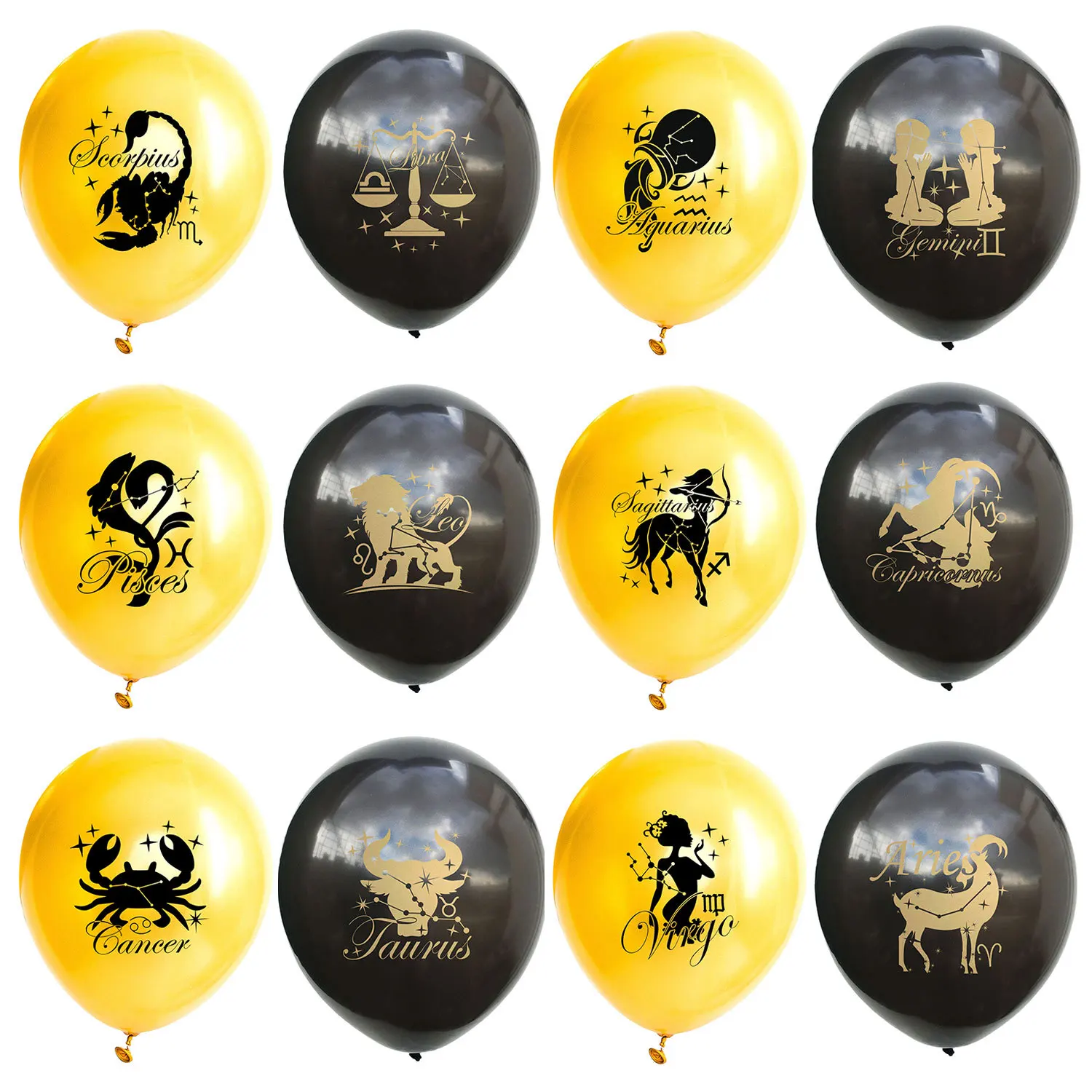 12 Constellations Sequined Balloons Virgin Libra Capricorn Transparent ...