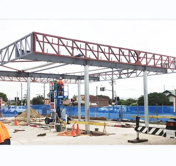 Prefabricated Steel Roof Canopy Gas Filling Station Space Frame ...