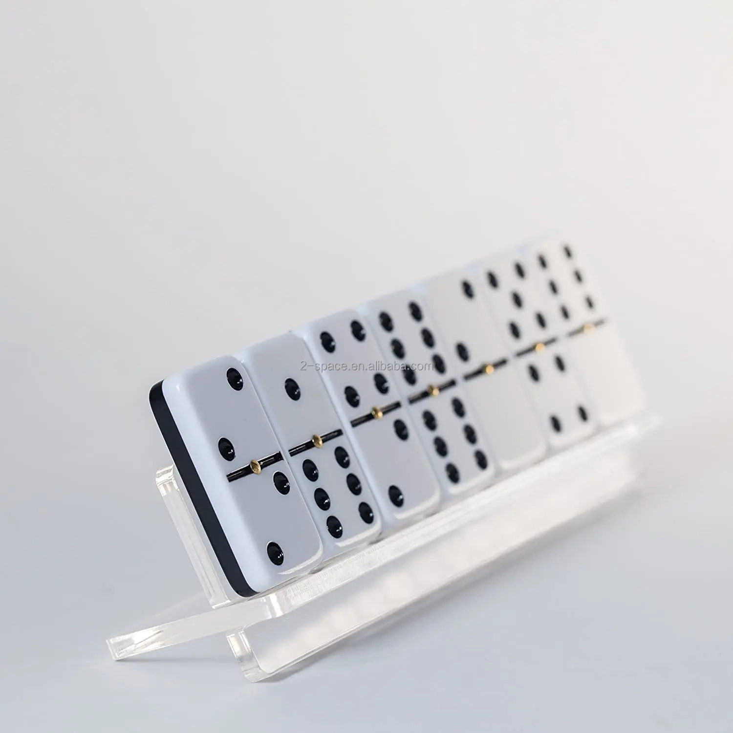 Clear Double Six Pmma Domino Tiles Texas 42 Matador Domino Game Set With 4 Acrylic Domino Rack ...