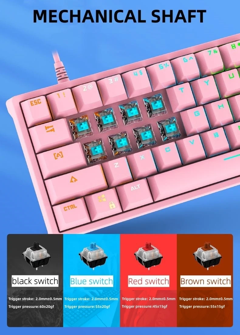 High Quality 60 Percent Mechanical Gaming Keyboard Gaming Mechanical ...
