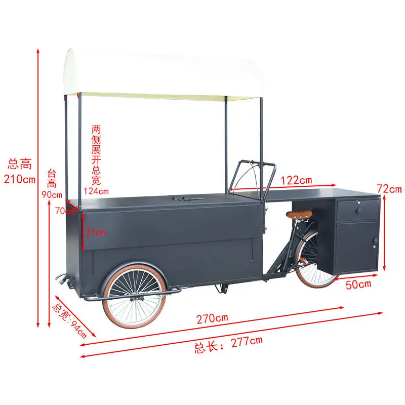 3 Wheel Cargo Bike Street Food Delivery Bike Crepe Trailer High ...