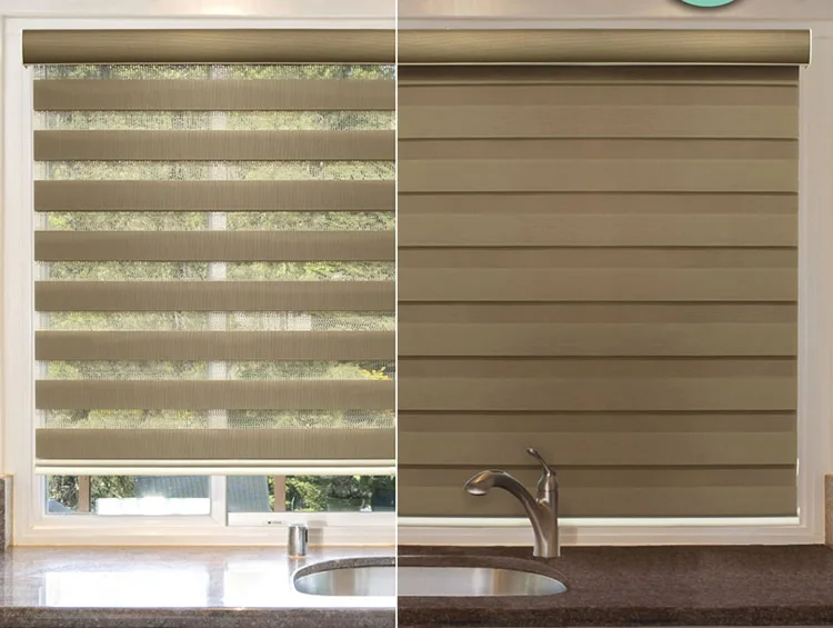 Motorized Twins Dual Zebra Blind Combi Zebra Roller Curtain Electric ...