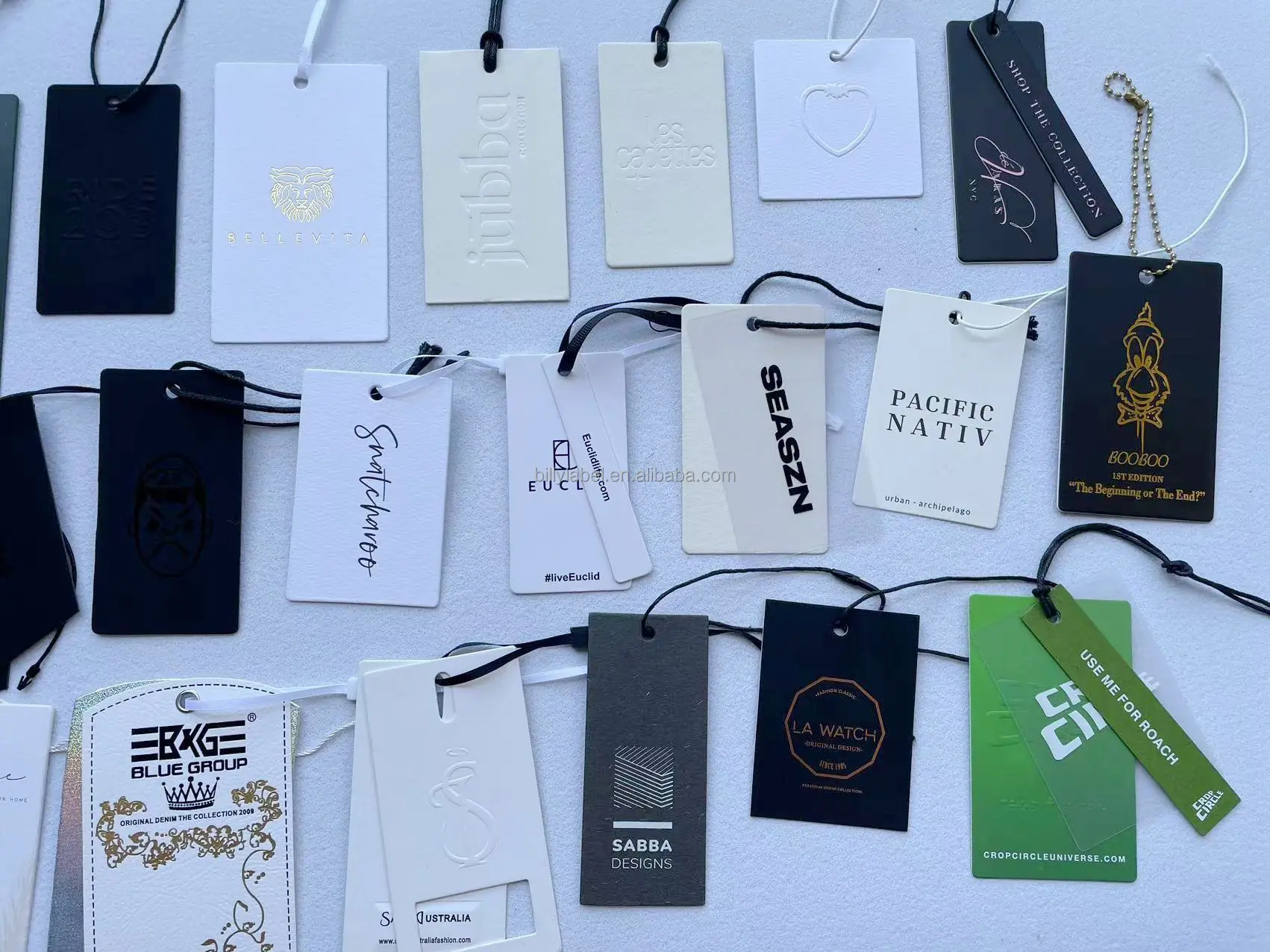 Custom Brand Logo Luxury Clothing Paper Hang Tag Label With String Pin ...